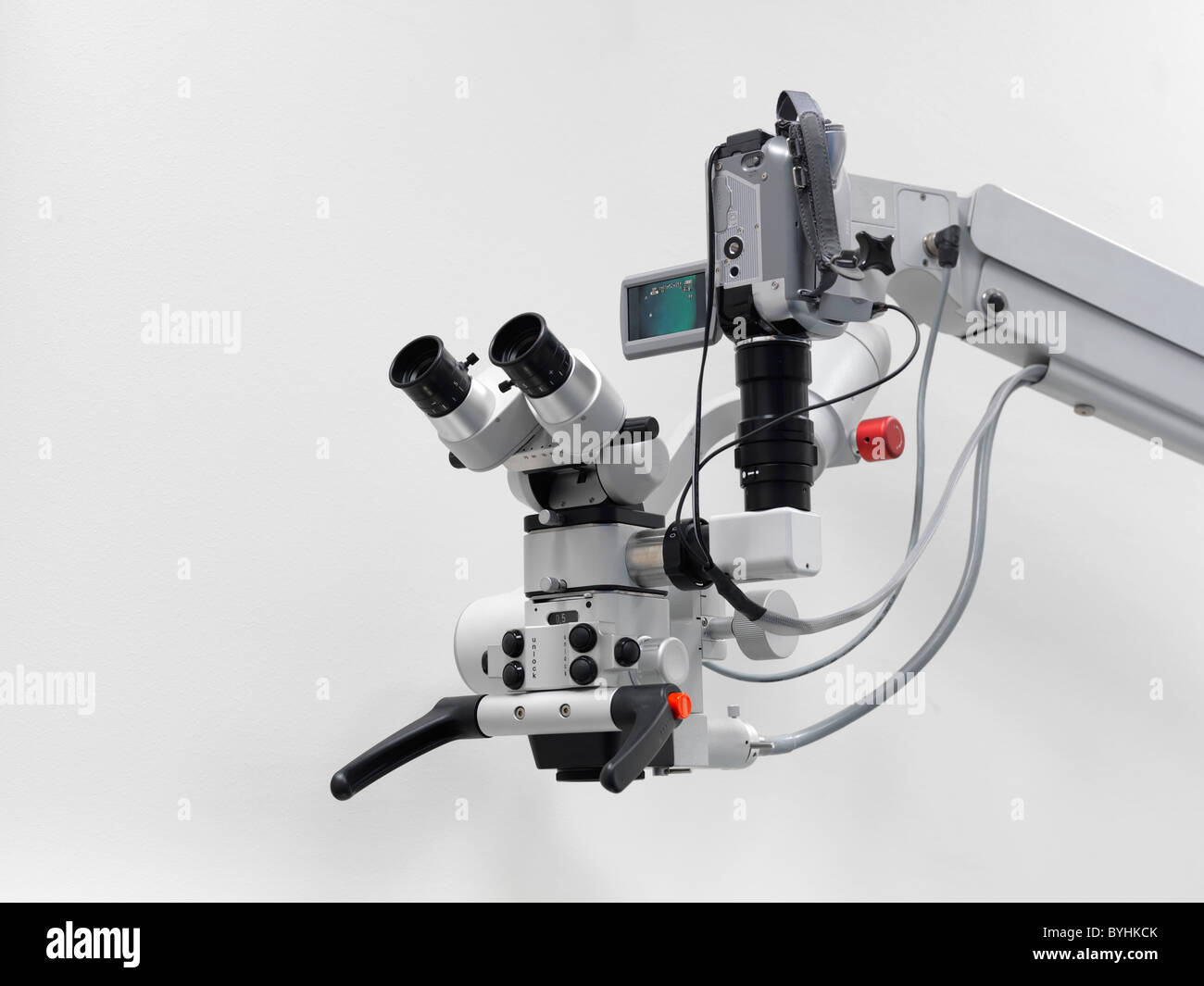 close up of microscope with camera in dental clinic Stock Photo - Alamy