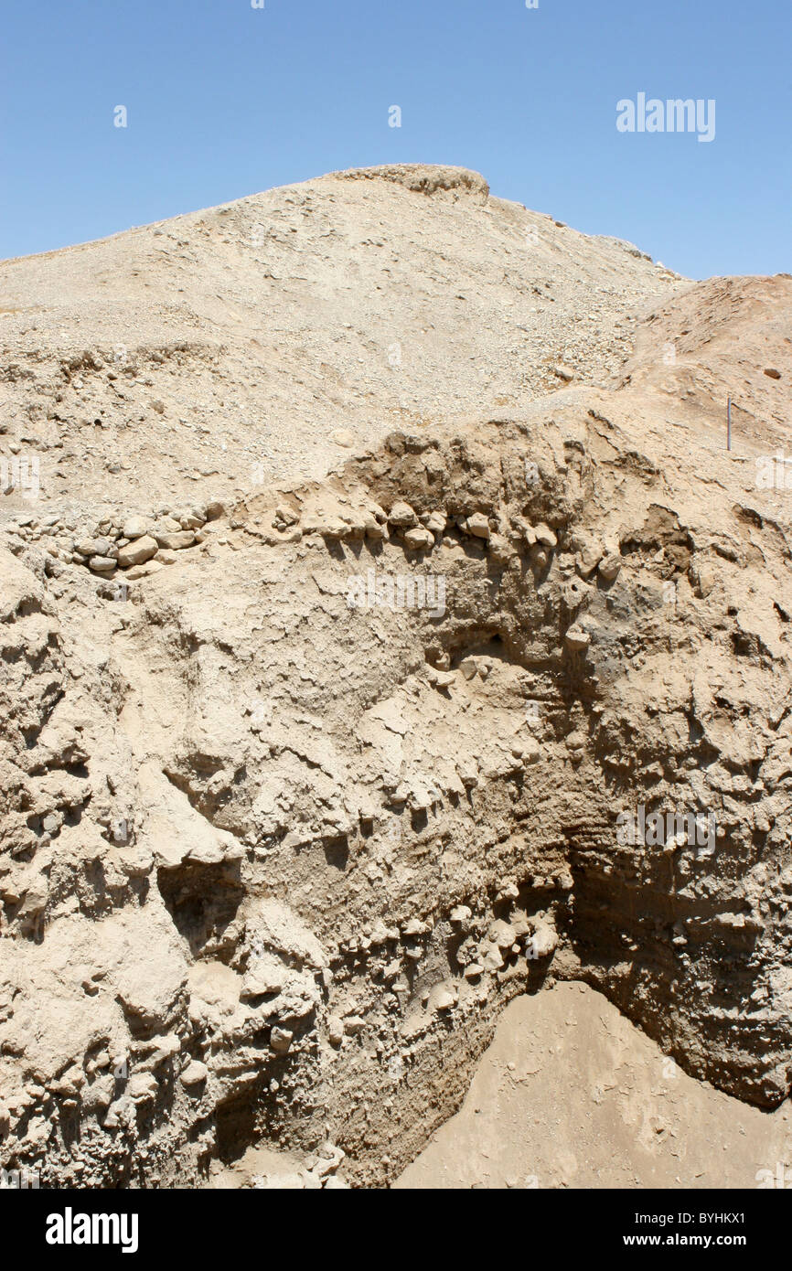 The excavated ruins of the biblical city of Old Jericho in Israel Stock ...