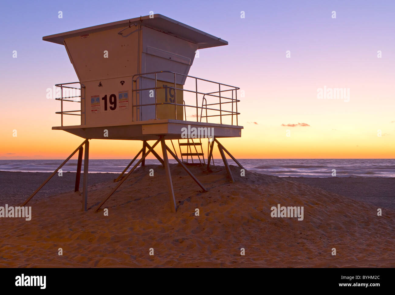 Guard tower at a beach, California, USA Stock Photo - Alamy