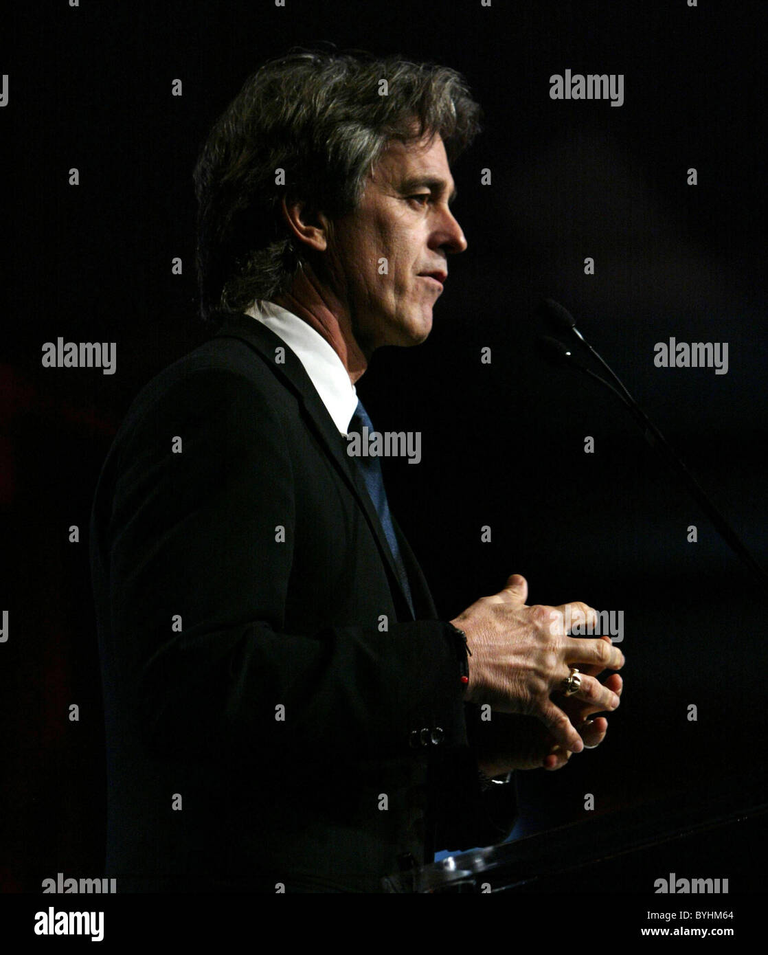 Bobby Shriver speaking at The 4th Annual Alzheimers Gala held at the ...