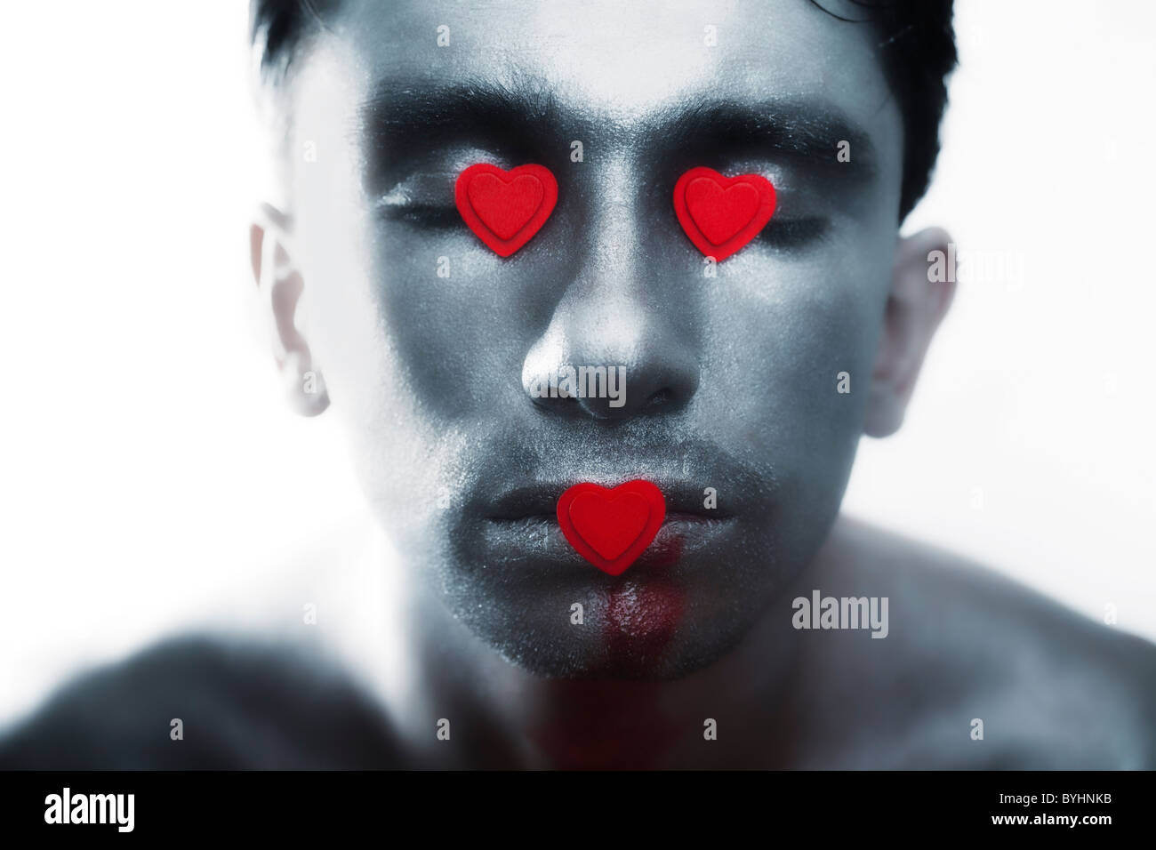 Young men in silver makeup hi-res stock photography and images - Alamy