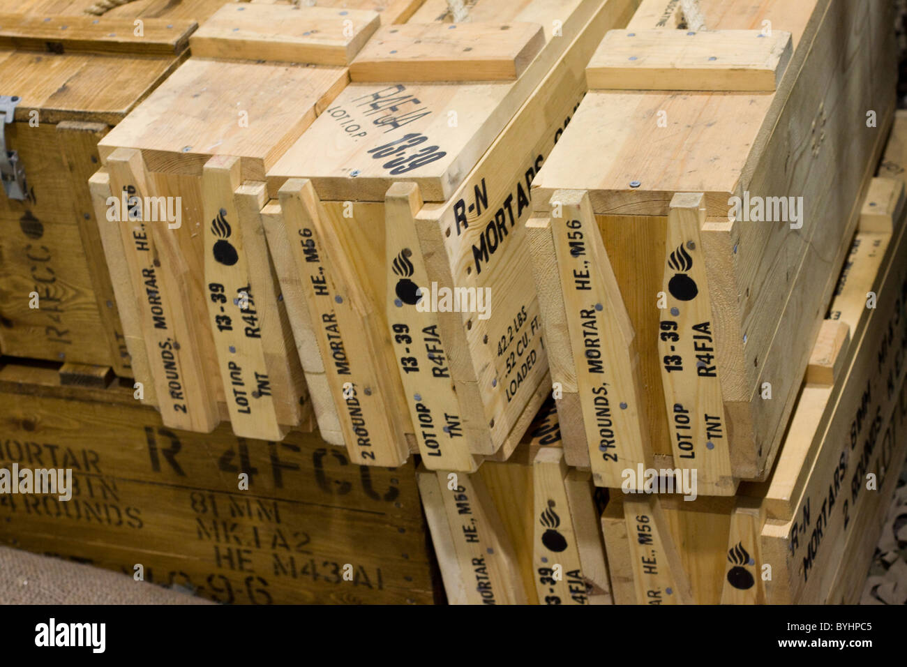 wooden Mortar Boxes Stock Photo - Alamy