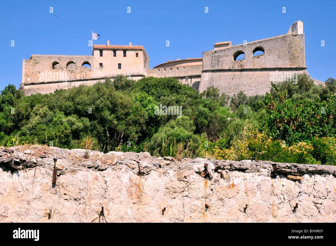 The fort carré from Antibes in southeastern France, Alpes maritimes ...