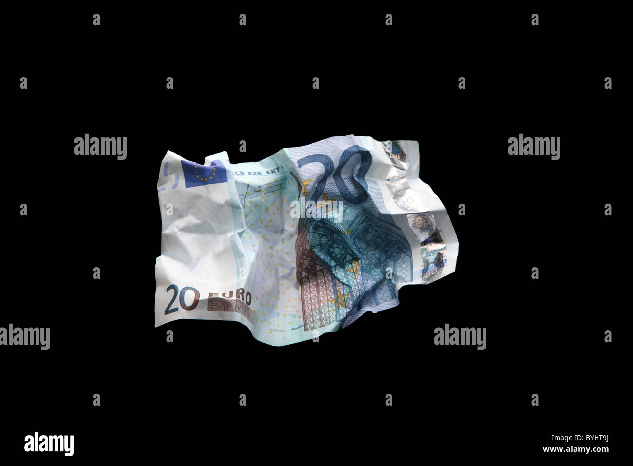 Crumpled twenty euro note Stock Photo - Alamy