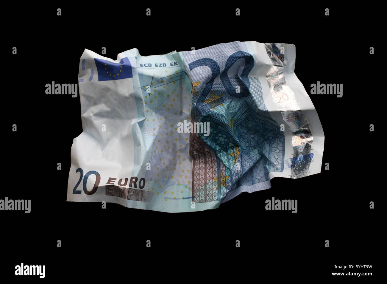 Crumpled twenty euro note Stock Photo - Alamy
