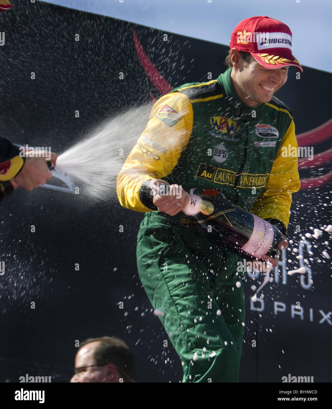 Will Power celebrates winning the 2007 Las Vegas Grand Prix - The Champ ...
