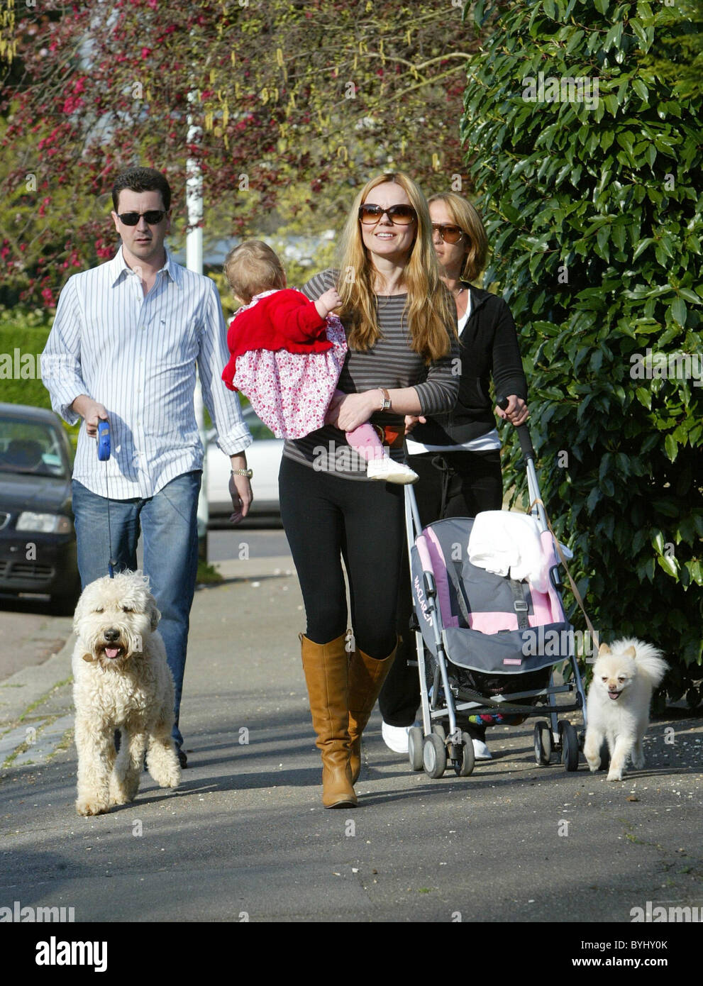 Geri Halliwell and her daughter Bluebell Madonna taking a stroll in the ...
