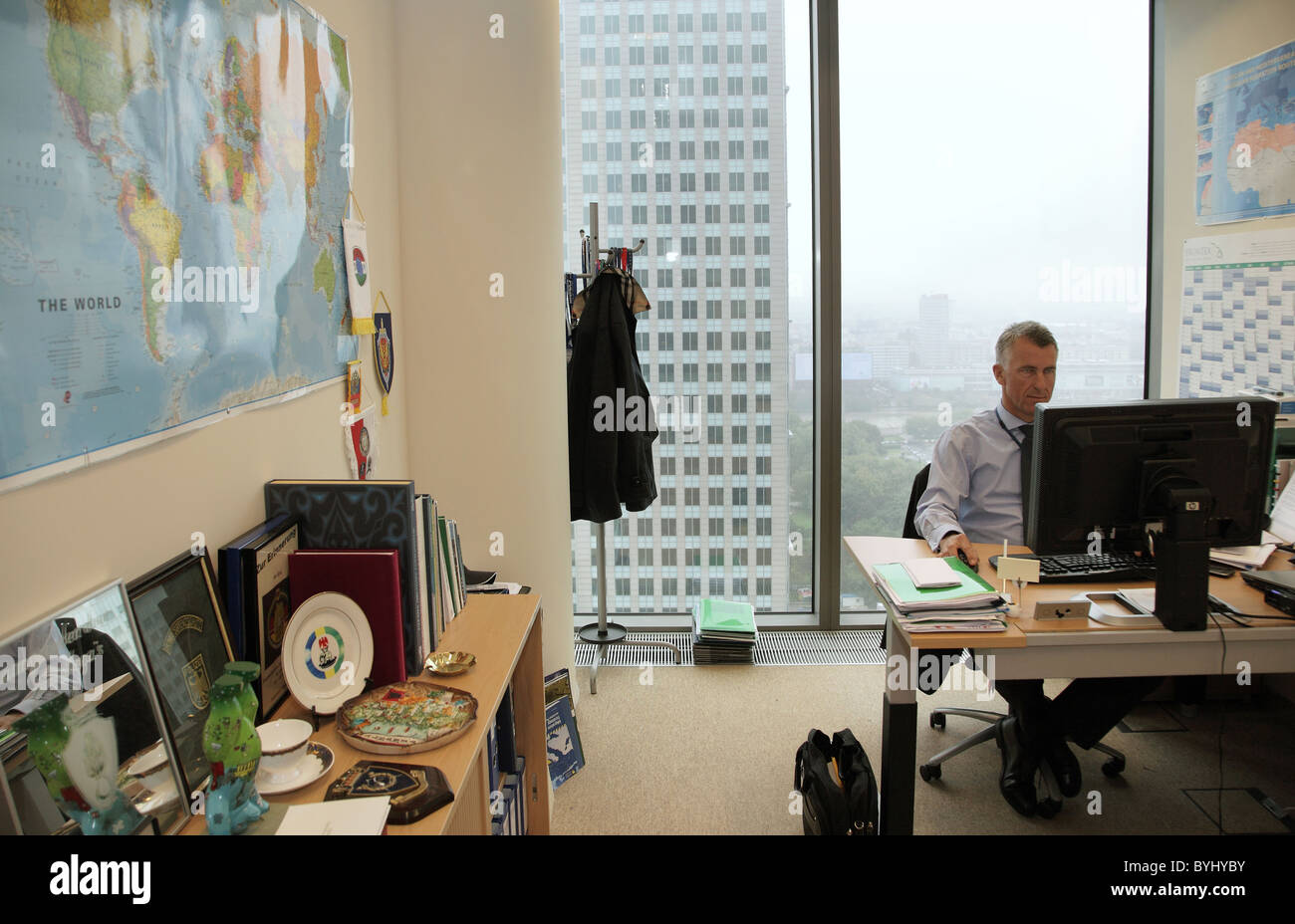 An Dutch staff member of FRONTEX in his office, Warsaw, Poland Stock ...