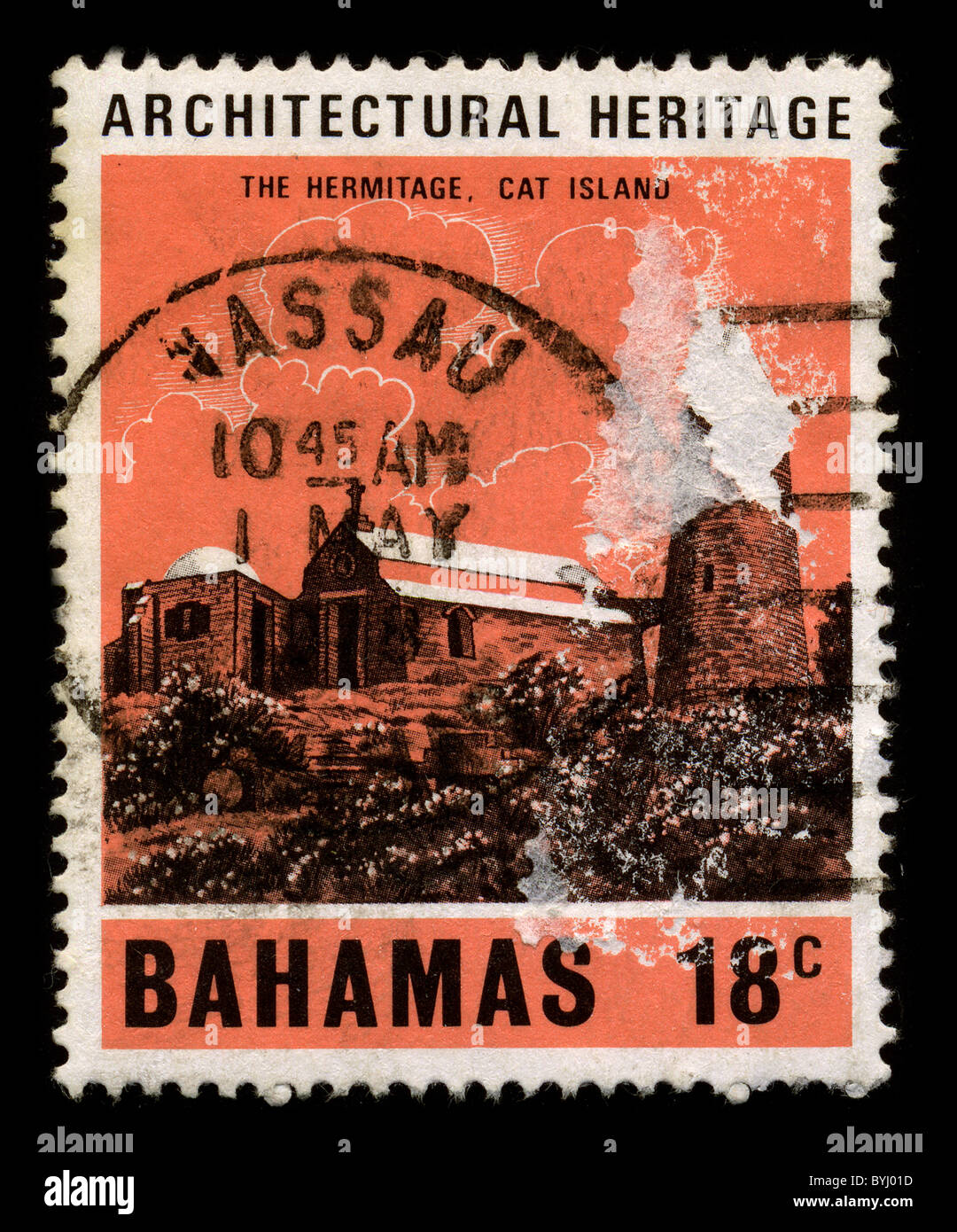 BAHAMAS-CIRCA 1980:A stamp printed in BAHAMAS shows image of the Cat ...