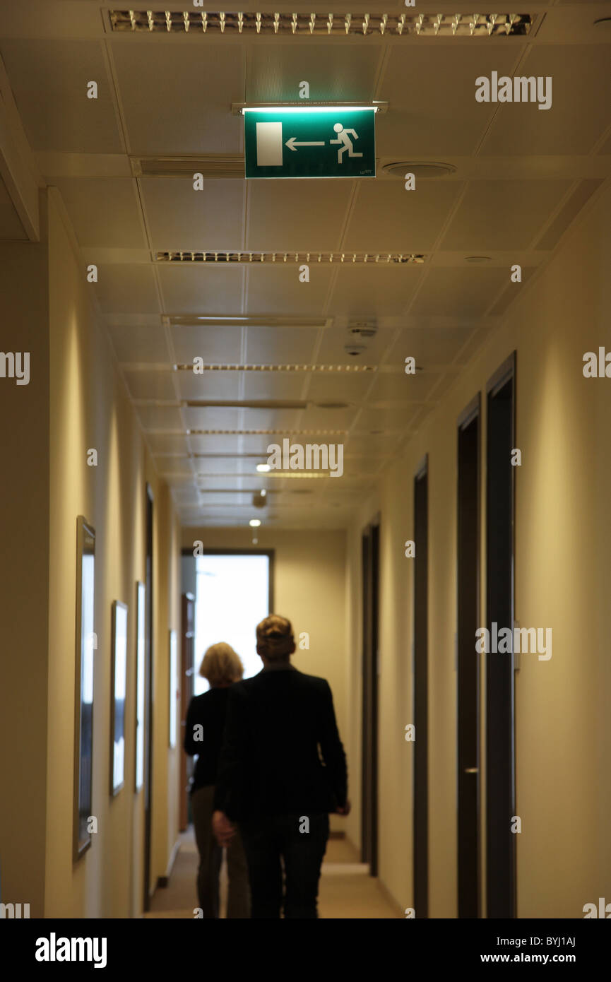 Employees in the hallway of the EU agency FRONTEX, Warsaw, Poland Stock ...