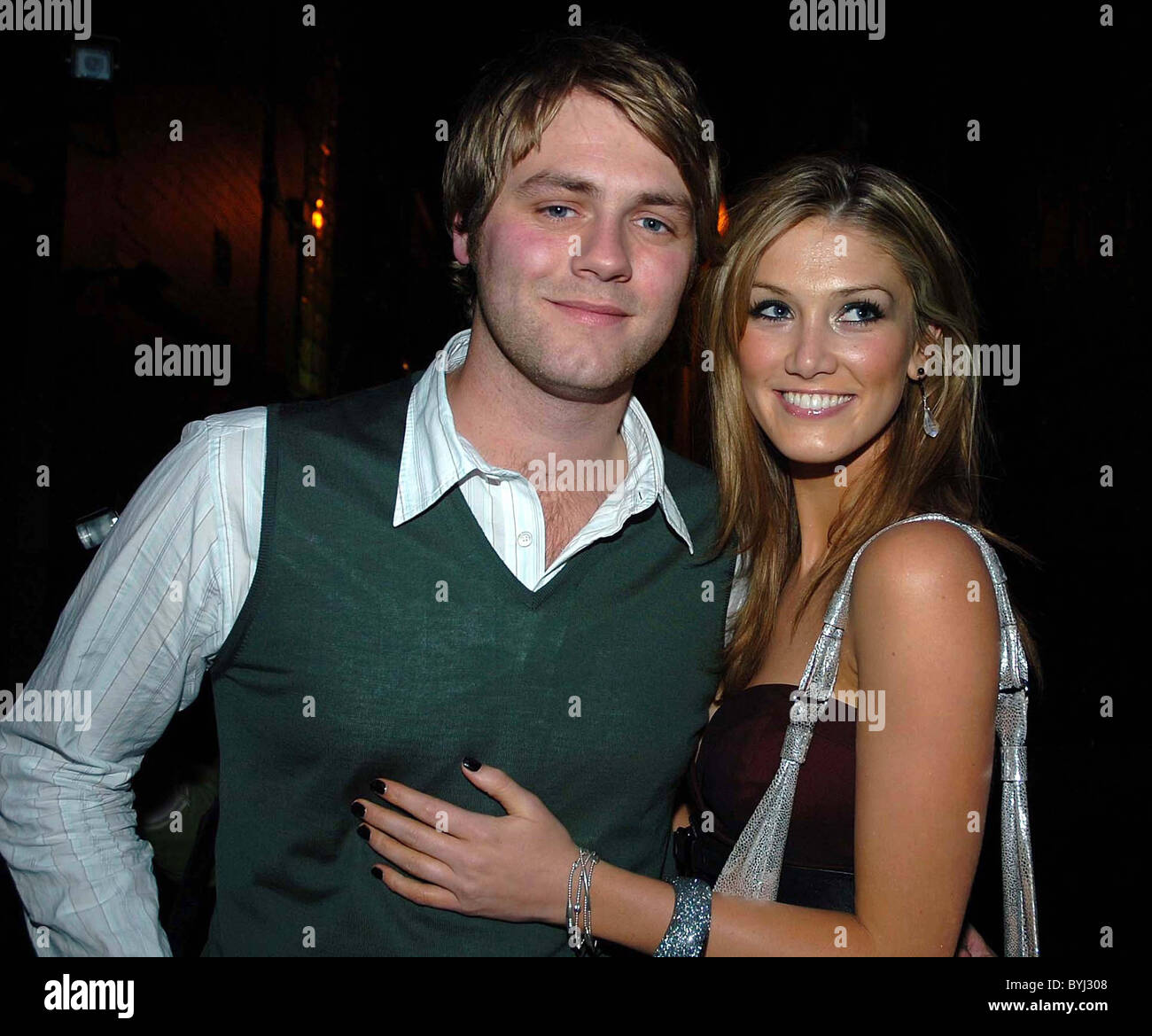 Brian McFadden and girlfriend Delta Goodrem arriving at Lillies Bordello Night Club to celebrate ...