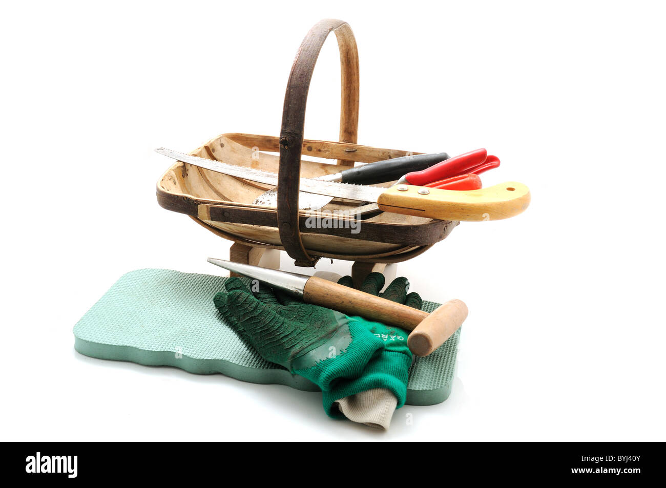 Studio photograph of gardening tools for pruning and early spring ...