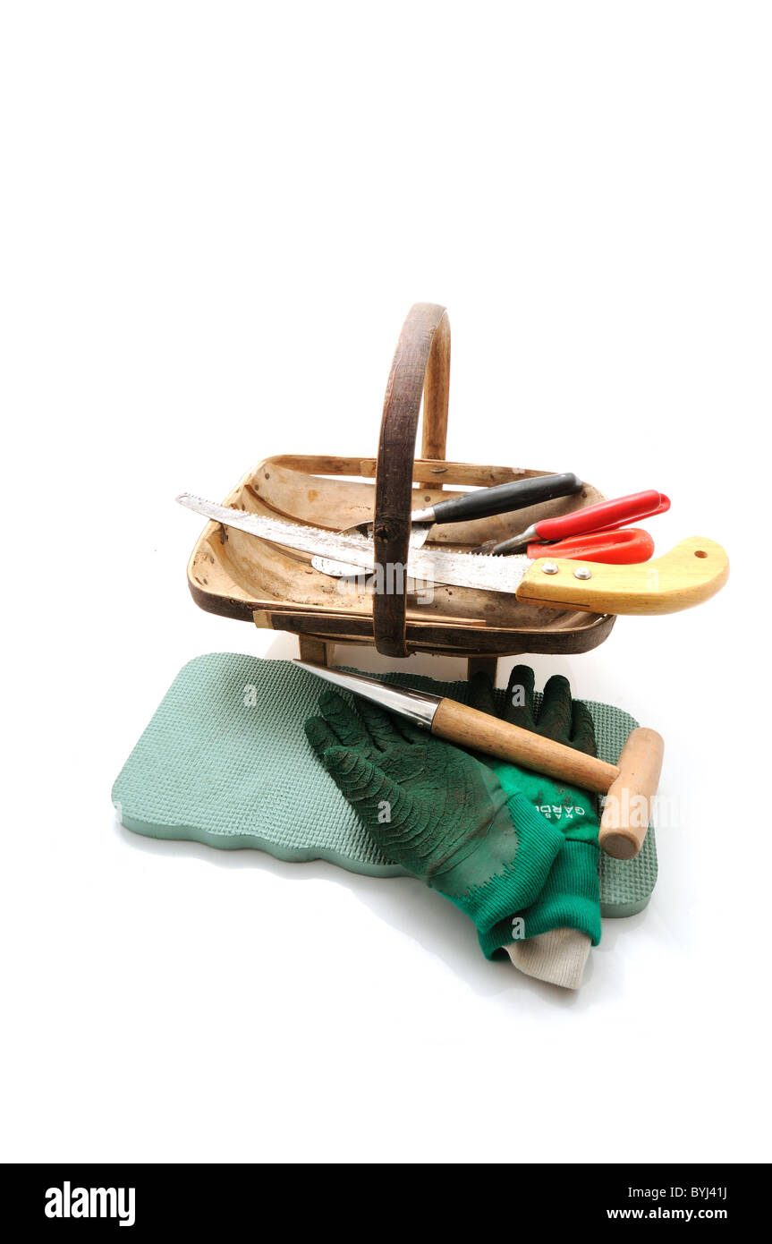 Studio photograph of gardening tools for pruning and early spring ...