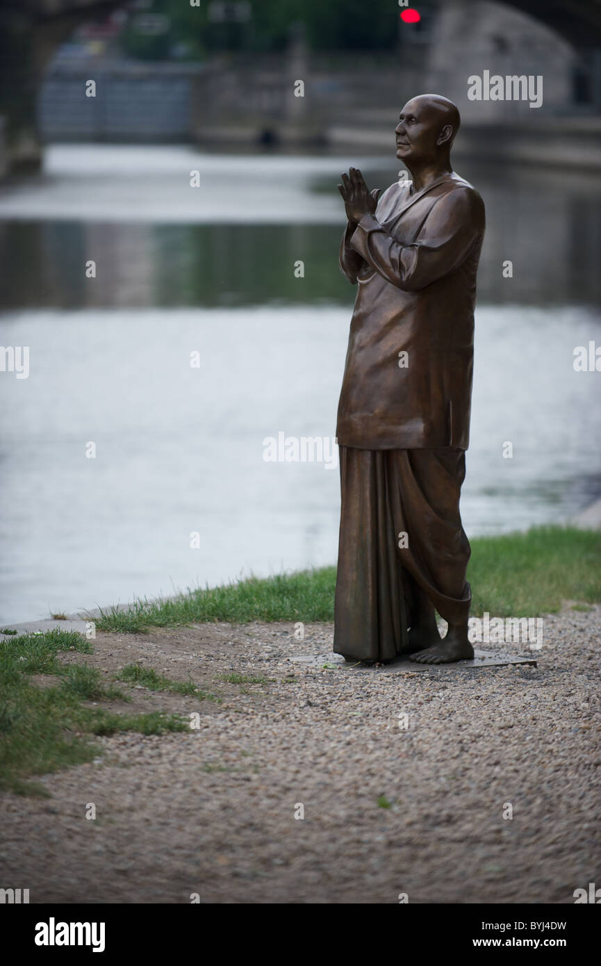 praying monk on the banks of the vltava Stock Photo - Alamy