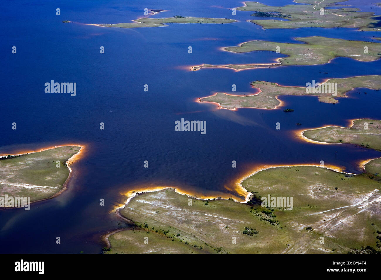 Aerial Landscape Photograph Of A Strange geological Formation Lake And ...