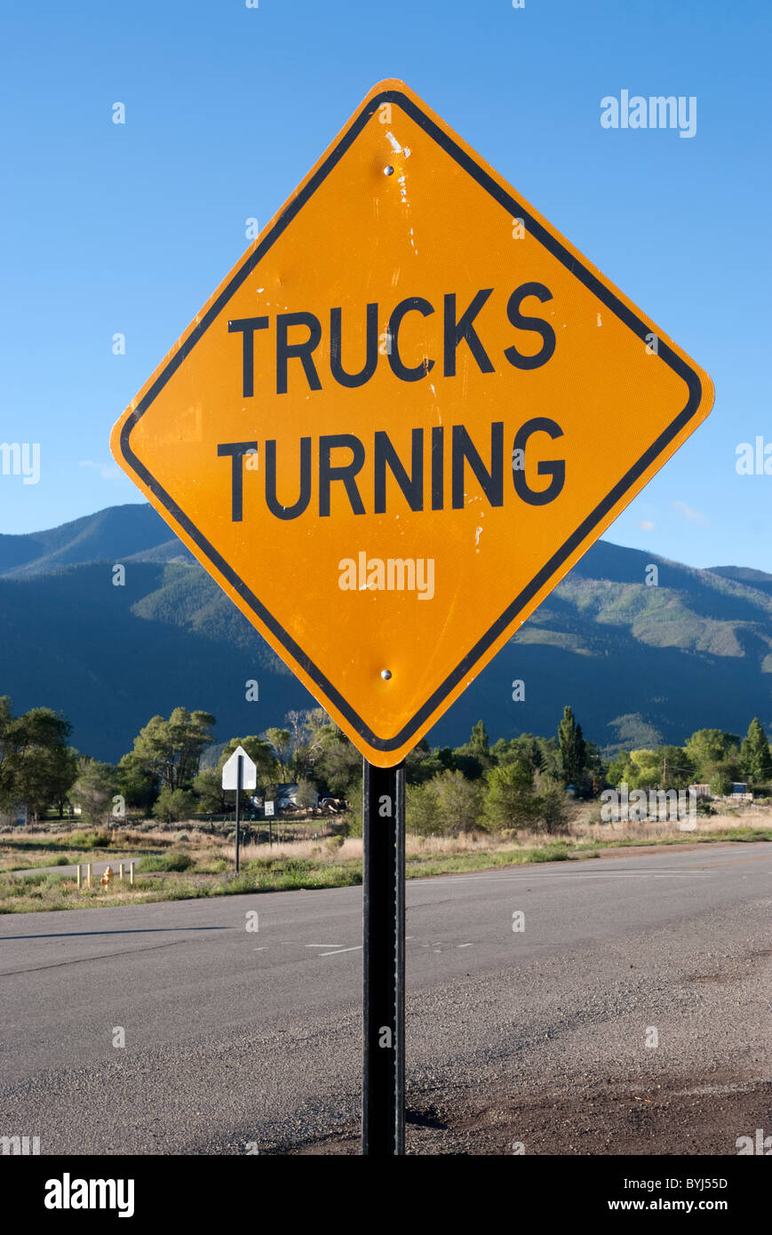 Road signs NM, USA Stock Photo - Alamy