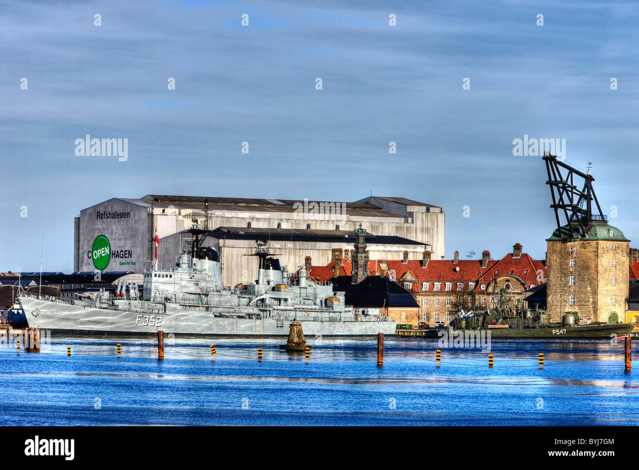 Warship in Copenhagen harbour Stock Photo - Alamy