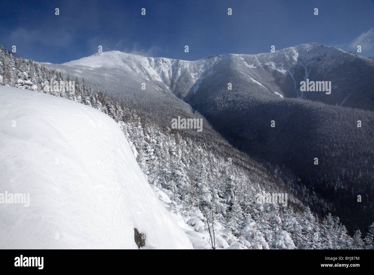 Franconia Ridge from the Old Bridle Path during the winter months in ...