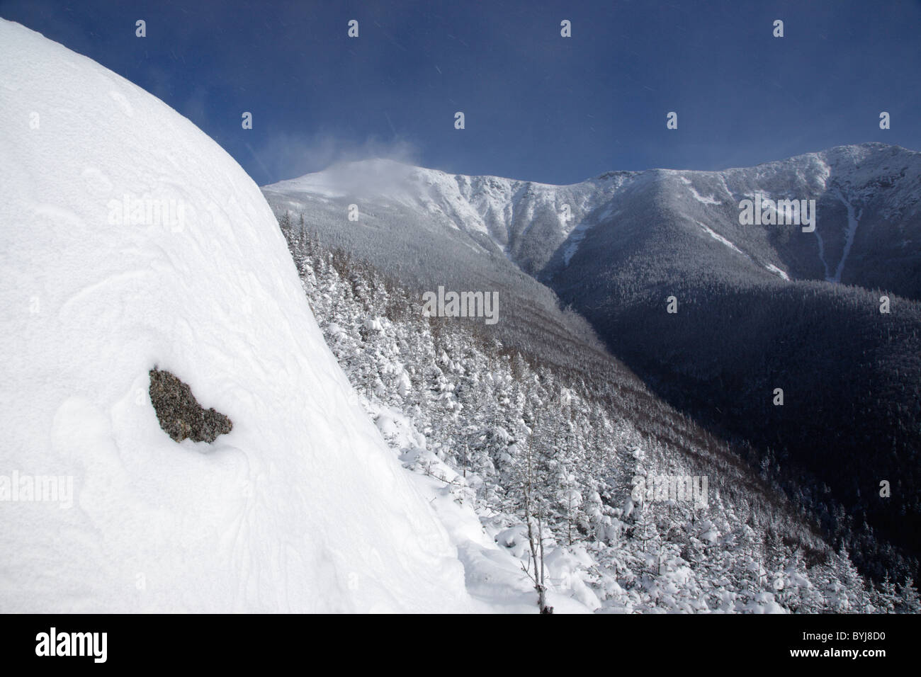 Franconia Ridge from the Old Bridle Path during the winter months in ...