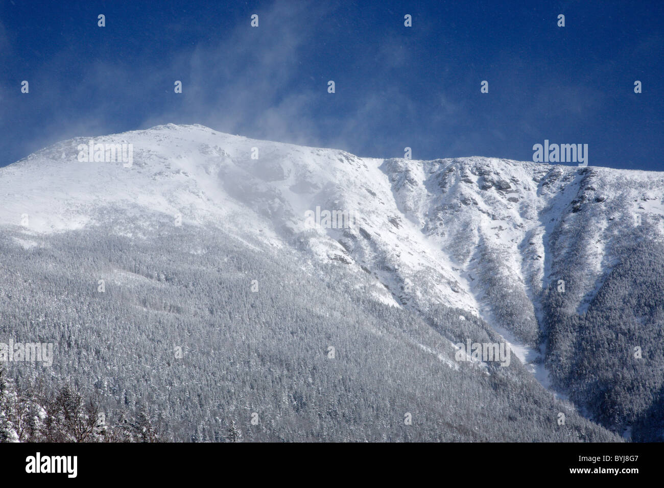 Franconia Ridge from the Old Bridle Path during the winter months in ...