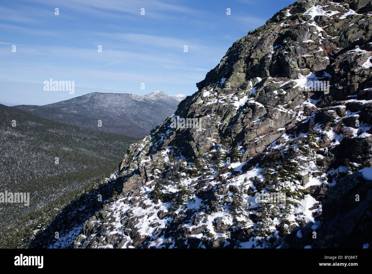 Franconia Ridge from the summit of Mount Flume in the White Mountains ...