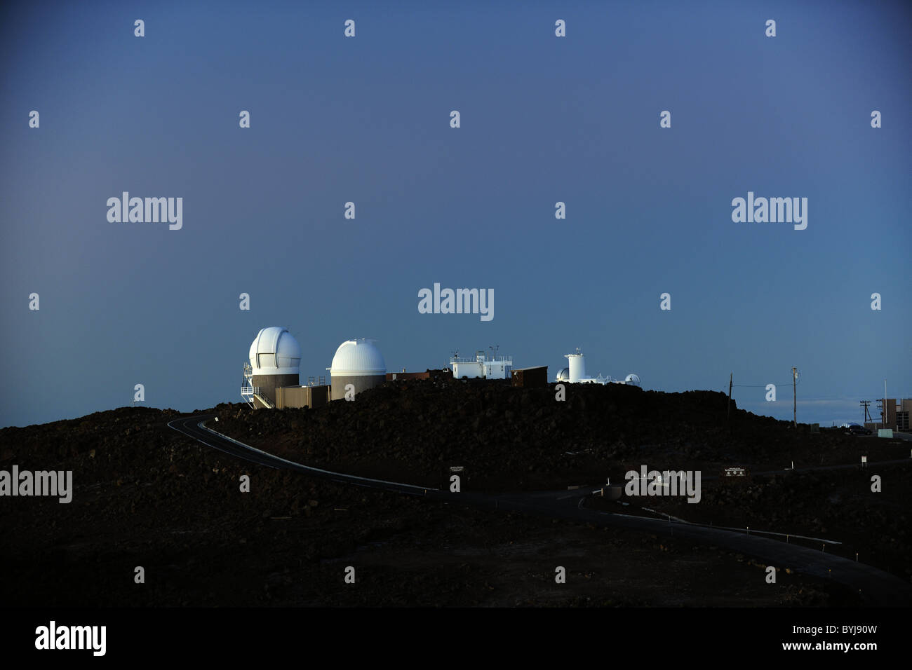 Astronomical observatory in mountains early in the morning Stock Photo ...