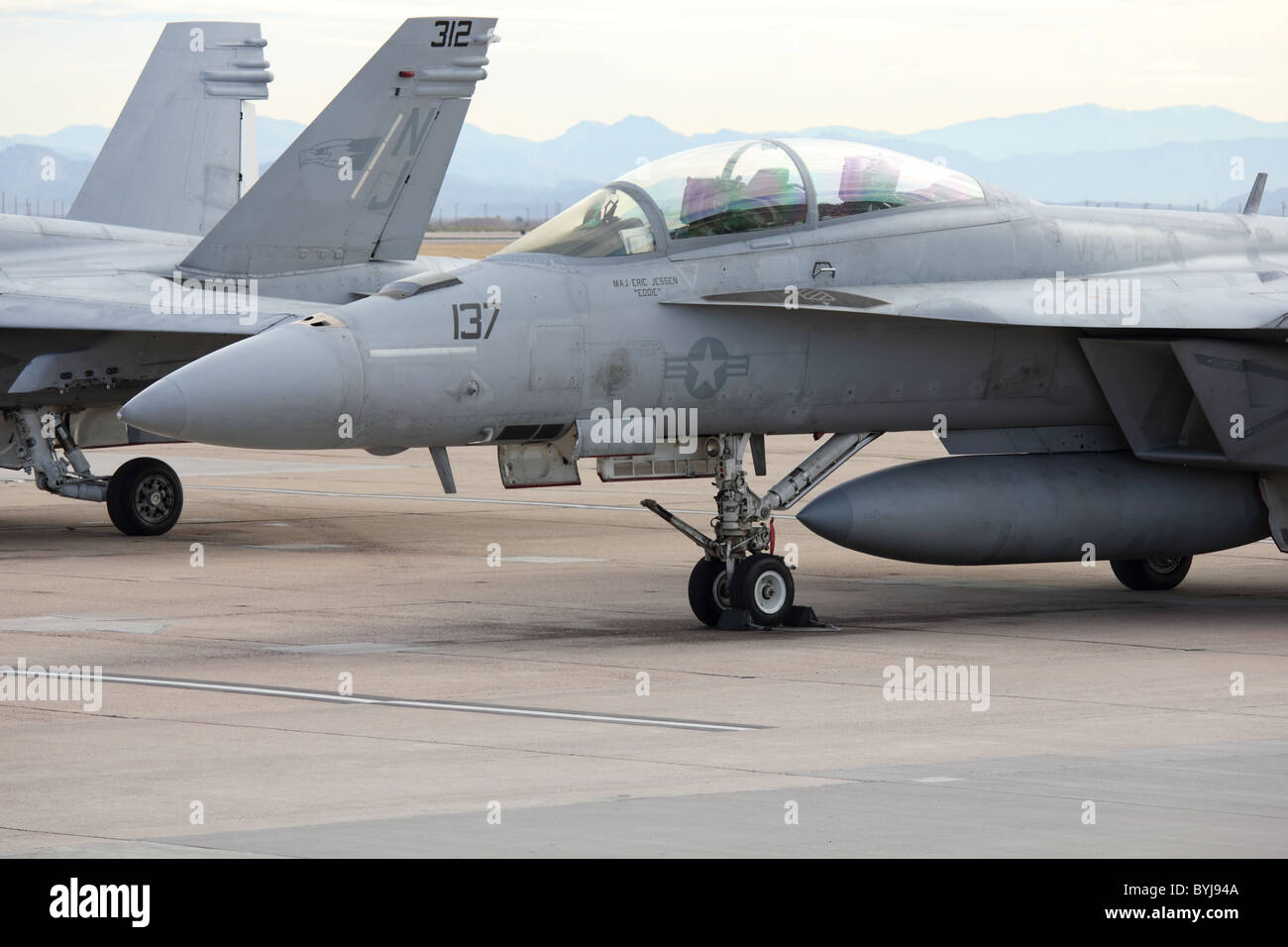 F-18 Super Hornet trainer jet Stock Photo - Alamy