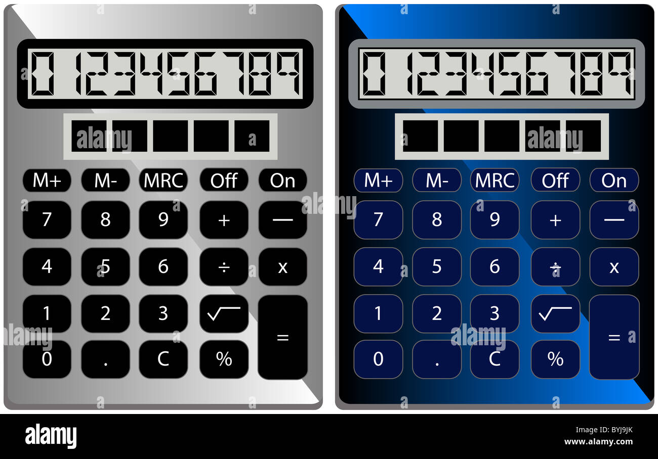 Set of Standard Calculators Stock Photo - Alamy
