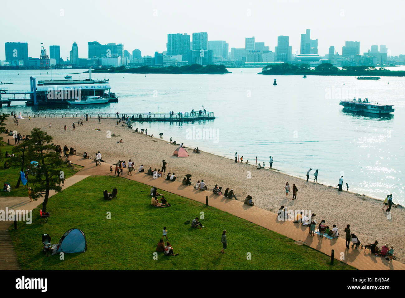 High Angle View Odaiba Architecture Waterfront Sea Stock Photo - Alamy