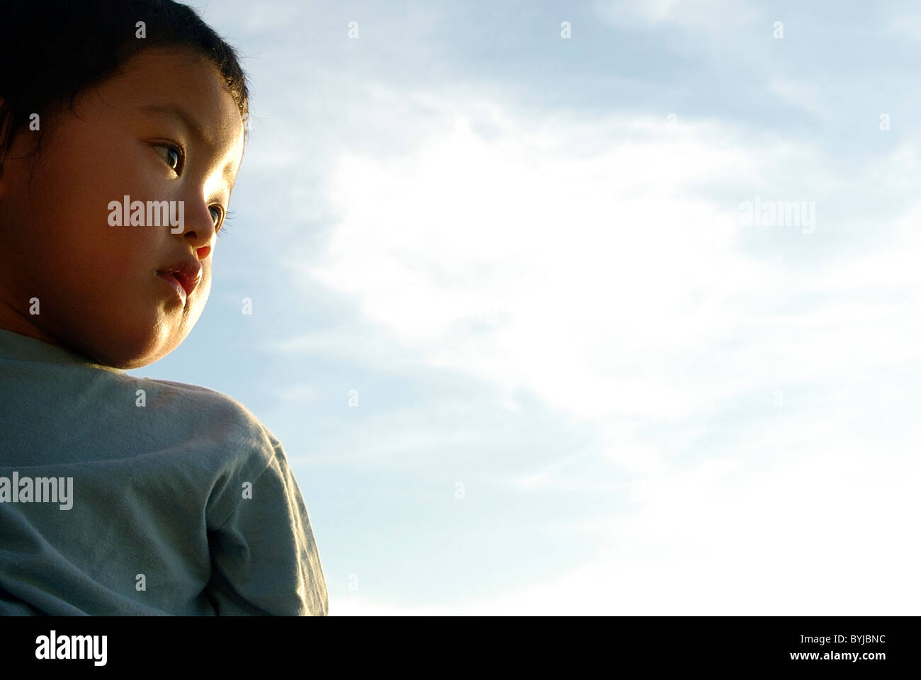 Pensive Little Boy Stock Photo - Alamy