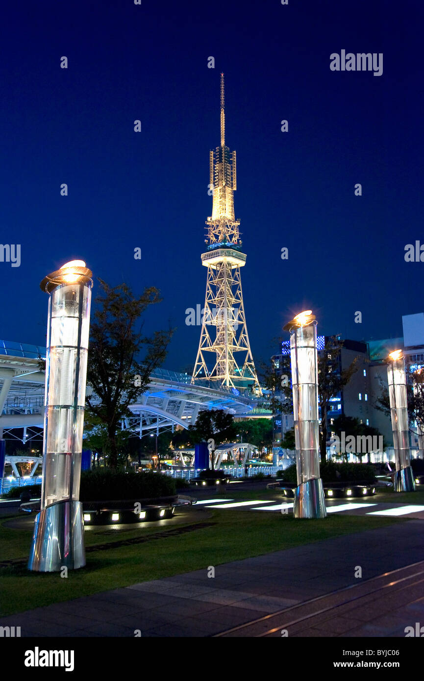 Communications Tower at Night Stock Photo - Alamy