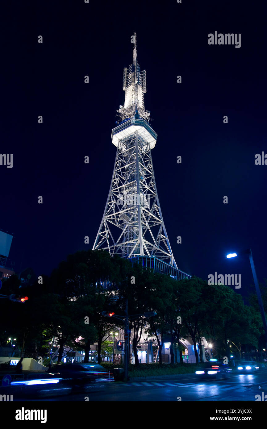 Television Tower At Night Stock Photo - Alamy