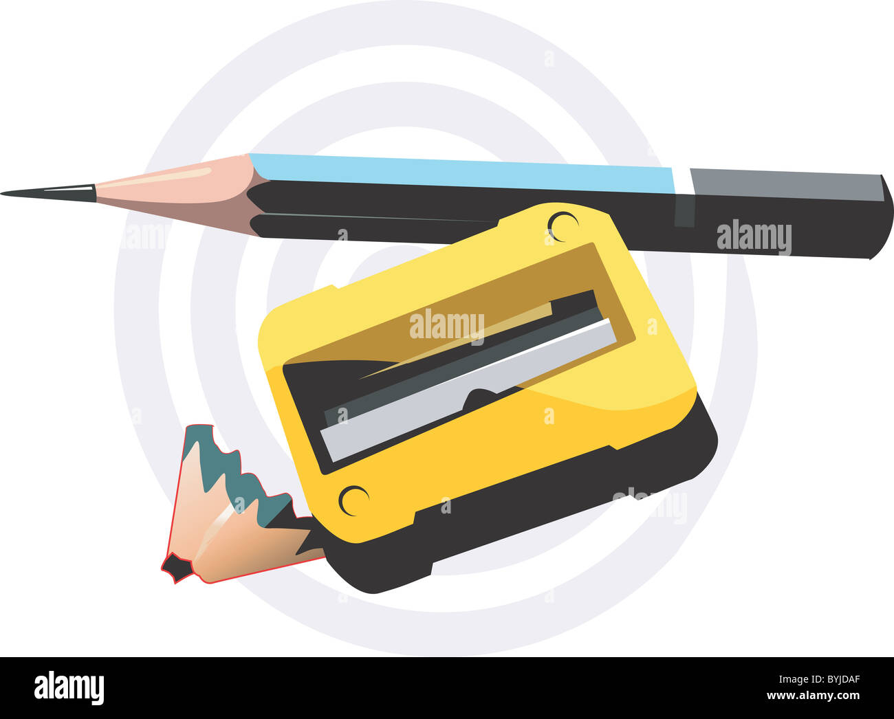 Pencil and cutter Stock Photo - Alamy