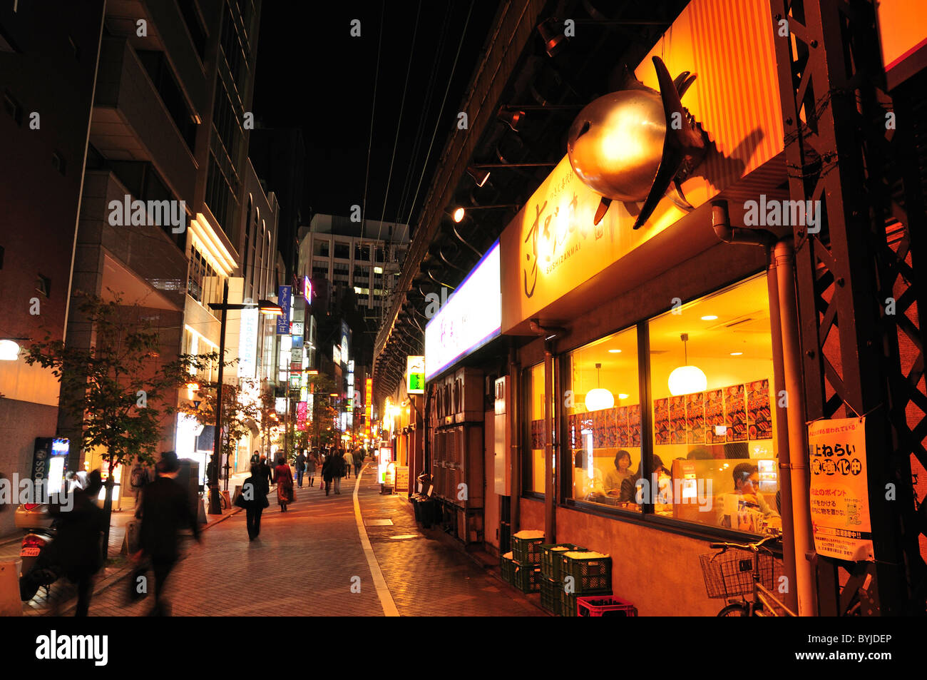 Street with Restaurants Stock Photo - Alamy