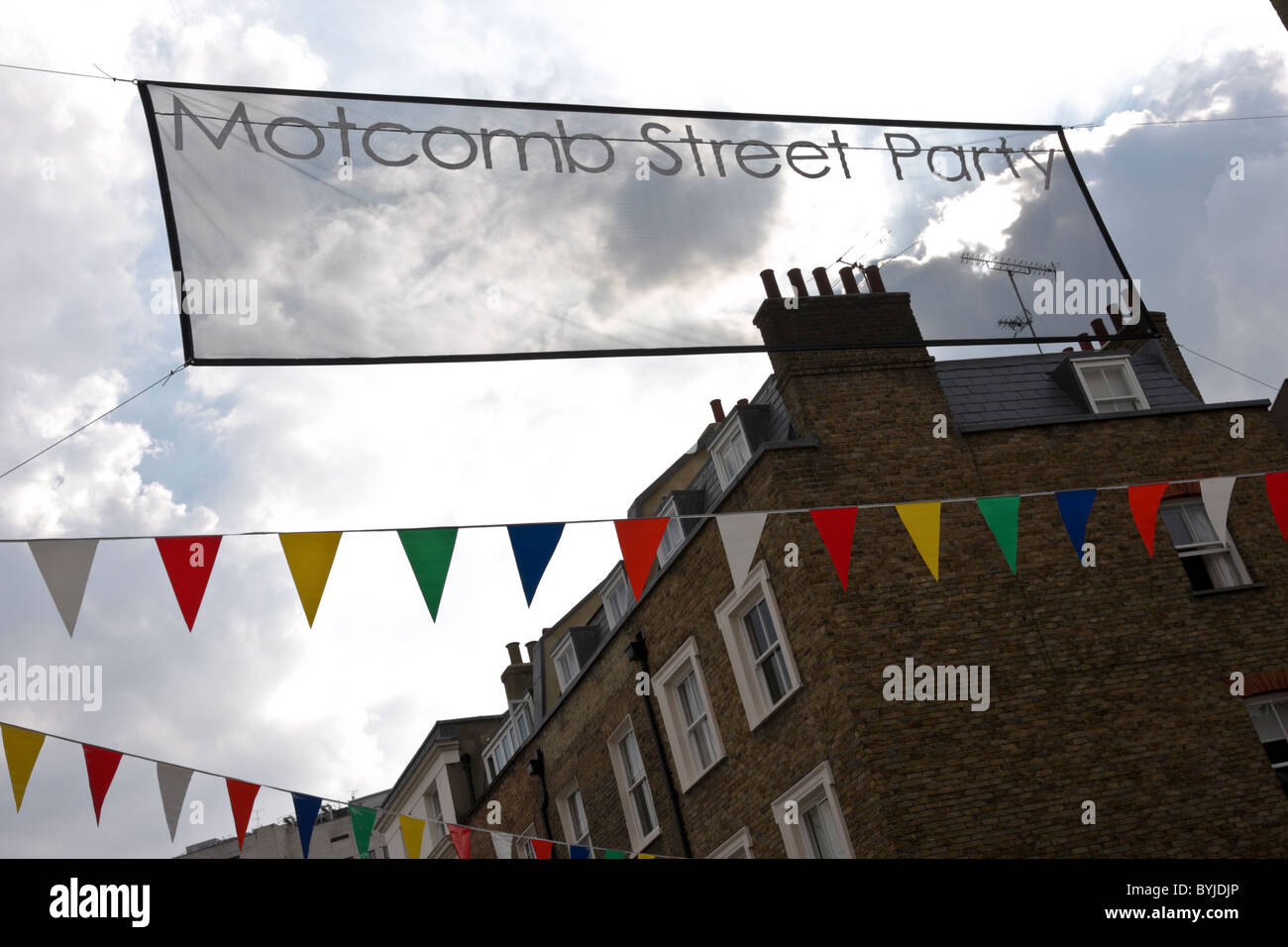 The annual Motcomb Street Party decorated for the event Stock Photo - Alamy