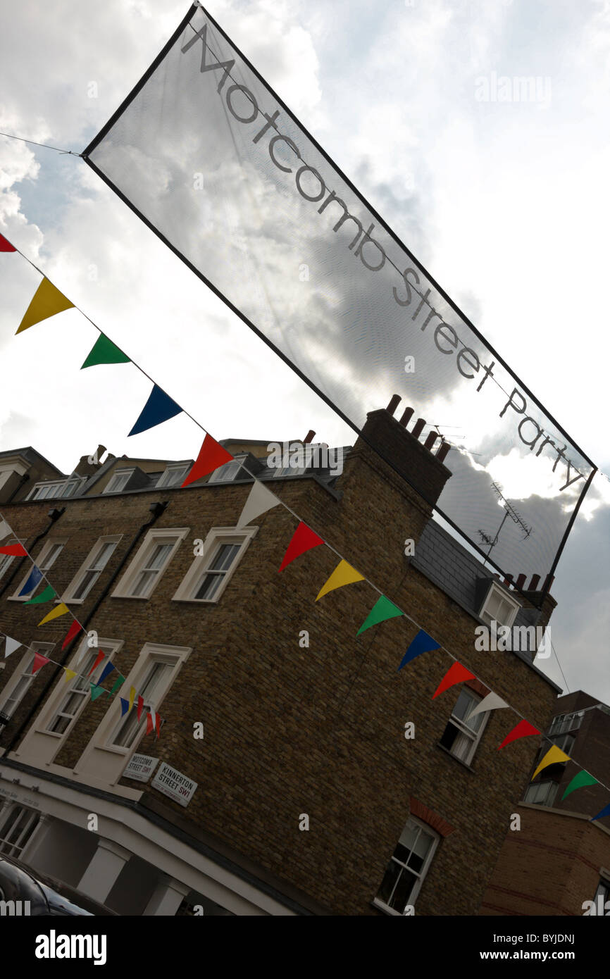 The annual Motcomb Street Party decorated for the event Stock Photo - Alamy