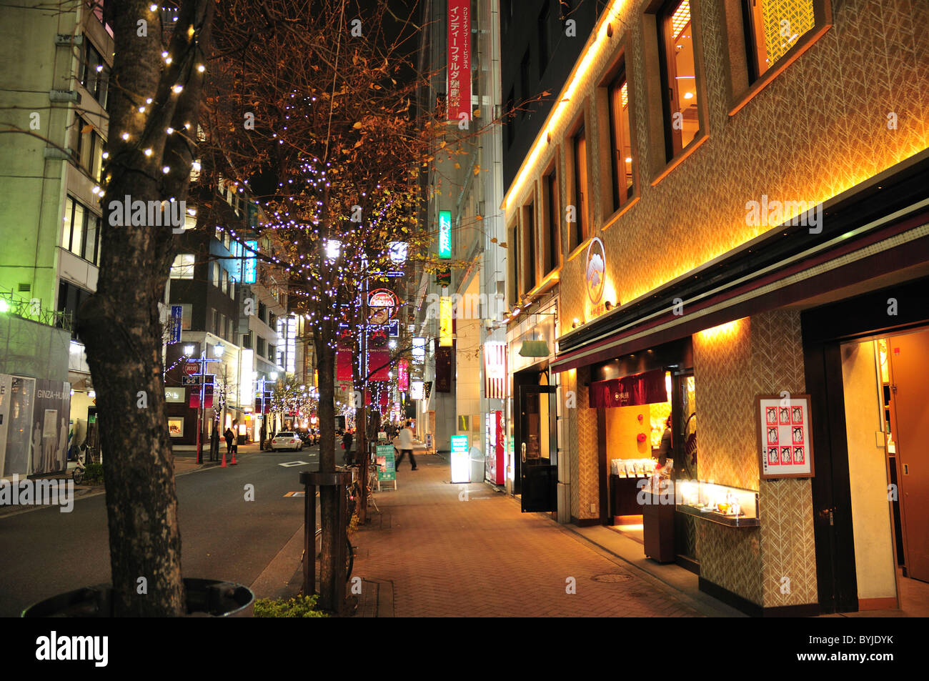 Ginza at Night Stock Photo - Alamy