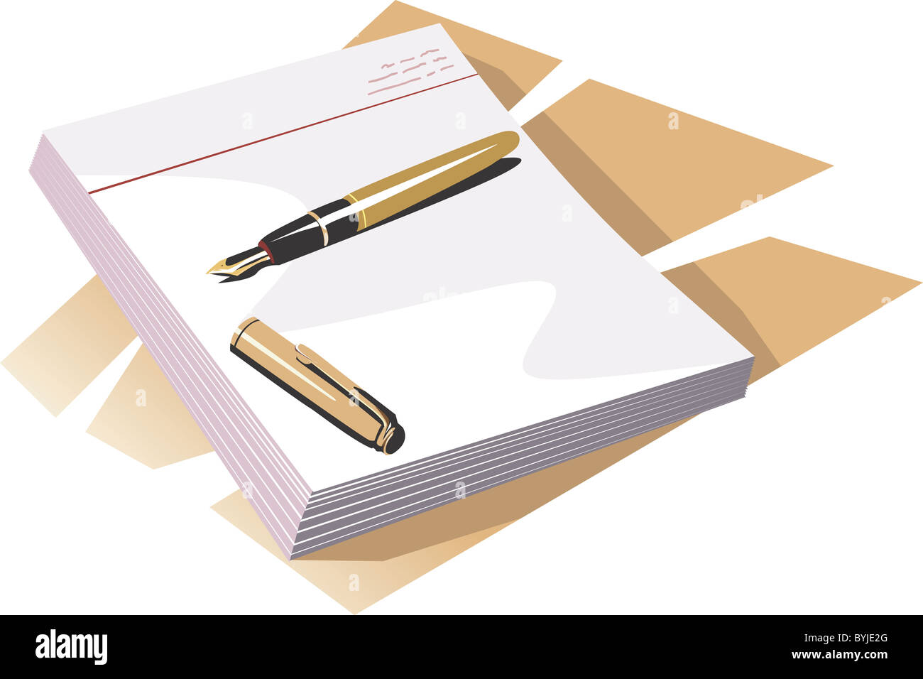 Paper and pen Stock Photo - Alamy