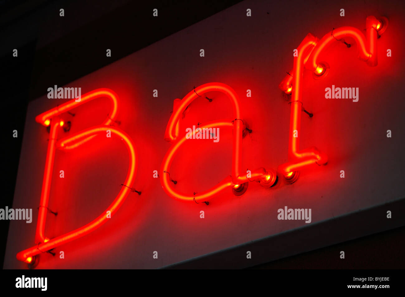 A red neon bar sign Stock Photo - Alamy