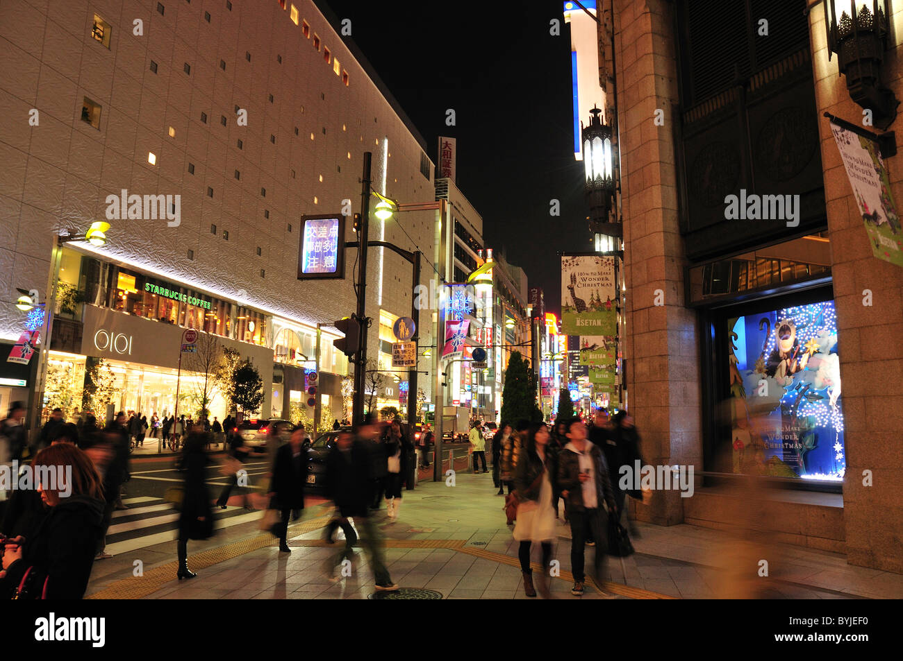 Night street scene of shinjuku hi-res stock photography and images - Alamy