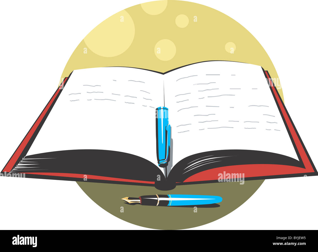Book and pen Stock Photo - Alamy
