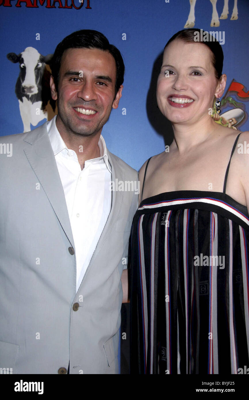 Geena Davis and husband Dr. Reza Jarrahy Monty Python's "Spamalot ...