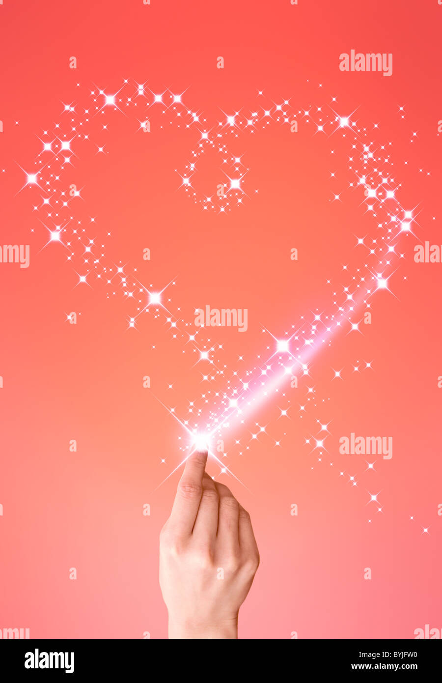Hand Drawing Love Heart Stock Photo - Alamy