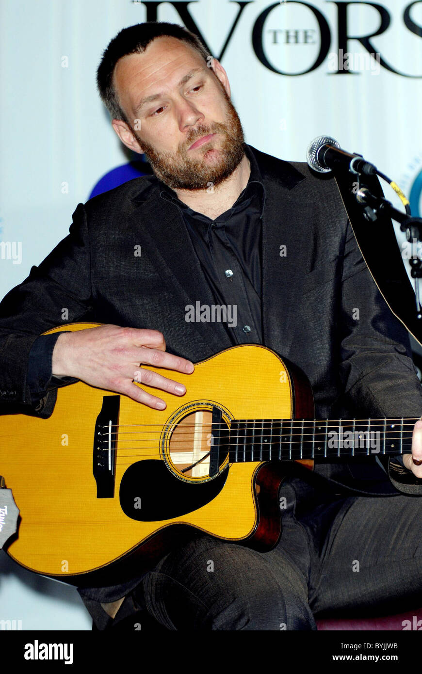 David Gray performing at the Ivor Novello Awards nominations launch ...