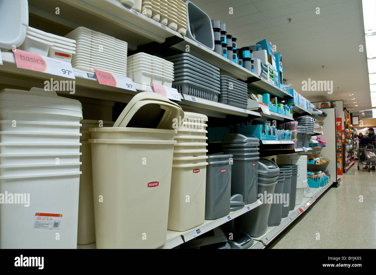 Interior of large store showing the wide range of merchandise available ...