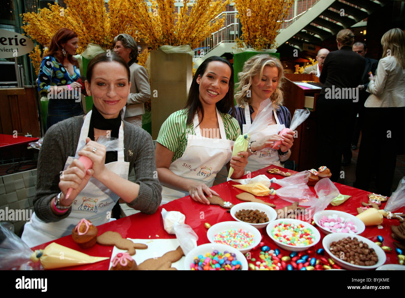 Nicola Ransom, Nandini Mitra, Eva Habermann, Celebrities making cookies ...