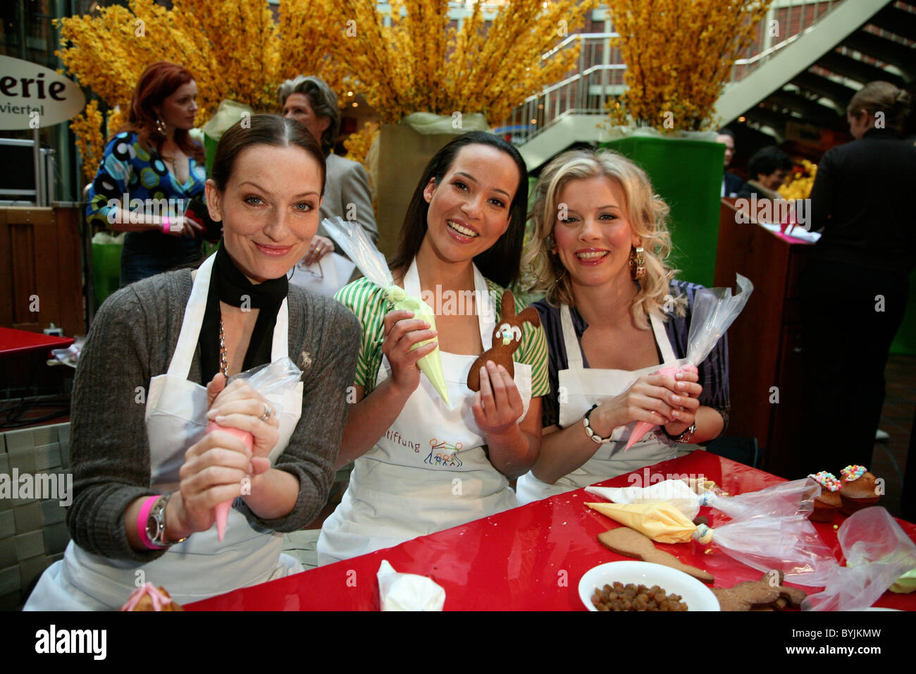 Nicola Ransom, Nandini Mitra, Eva Habermann, Celebrities making cookies ...
