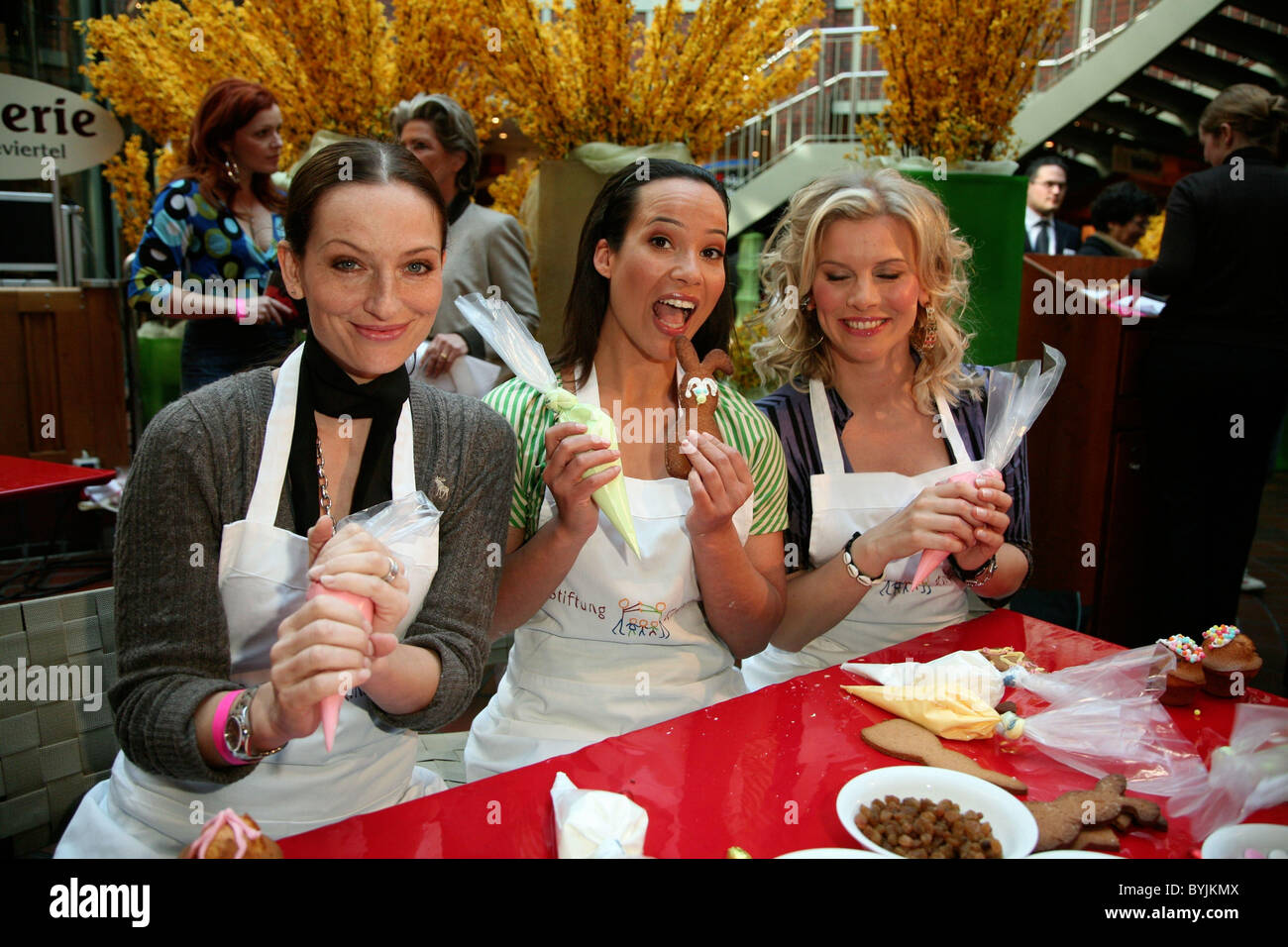 Nicola Ransom, Nandini Mitra, Eva Habermann, Celebrities making cookies ...