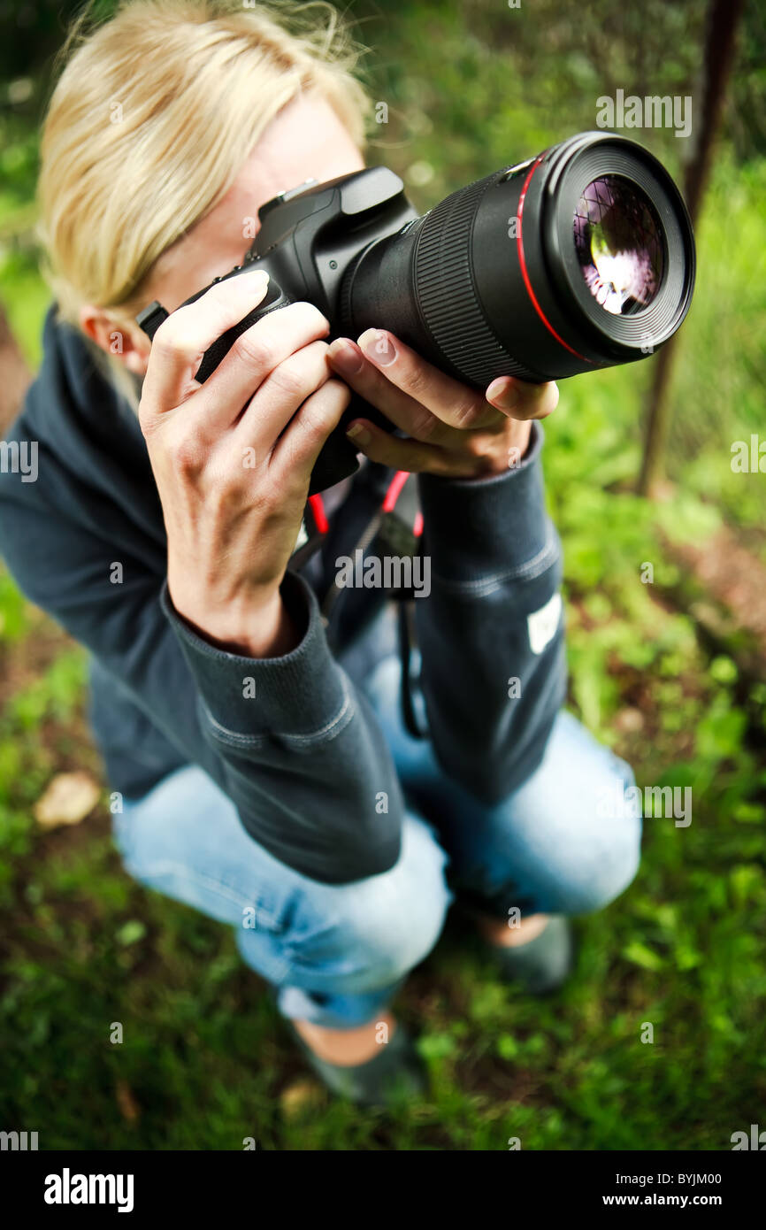 Nature photographer at work Stock Photo - Alamy