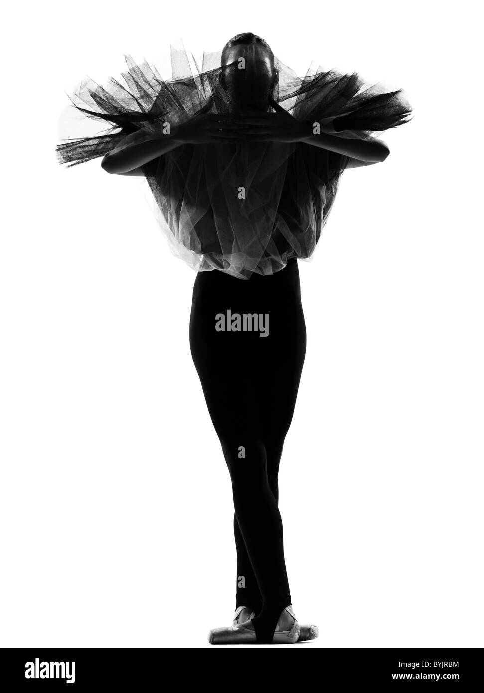 beautiful caucasian tall woman ballet dancer standing pose full length ...